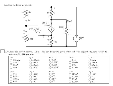 Solved Consider The Following Circuit V3 R3 Ww R1 Ii Ww