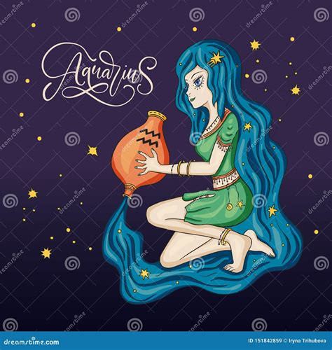Zodiac Girl Vector Sign Stock Vector Illustration Of Lady 151842859