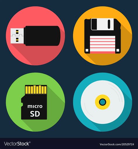 Data Storage Device Icons Royalty Free Vector Image