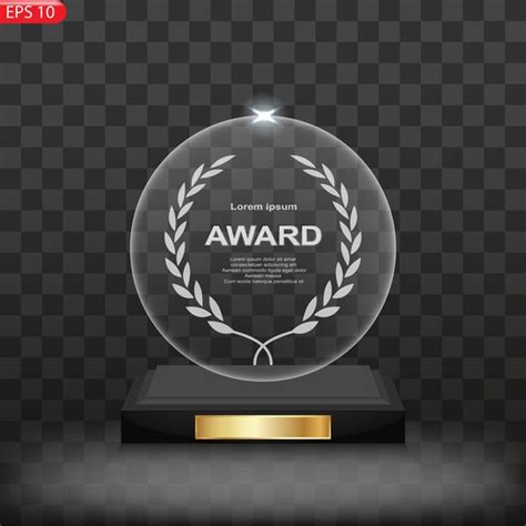 Premium Vector Glass Trophy Award Vector Illustration Crystal Prizes