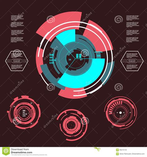 Futuristic Virtual Graphic Touch User Interface Hud Stock Vector Illustration Of Internet