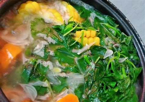 Resep Sayur Bening Bayam Dengan Jagung Dan Wortel Oleh Irene Mutiya
