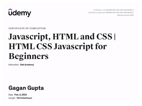 Gagan Gupta On Linkedin Html Css Javascript Udemy Certification