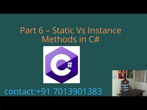 Part 6 Static Vs Instance Methods In C Soonya Technologies
