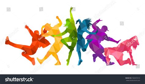Detailed Vector Illustration Silhouettes Expressive Dance Stock Vector