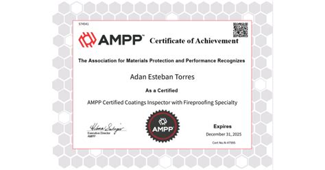 Adan Torres On Linkedin Ampp Certified Coatings Inspector With Fireproofing Specialty • Adan…
