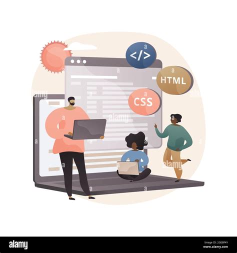 Computer Programming Camp Abstract Concept Vector Illustration Stock