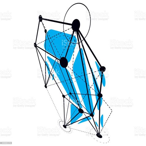 추상적인 기하학적 3d 와이어 프레임 개체 디지털 기술 벡터 일러스트 레이 션 0명에 대한 스톡 벡터 아트 및 기타 이미지 0명 3차원 형태 가장자리 Istock