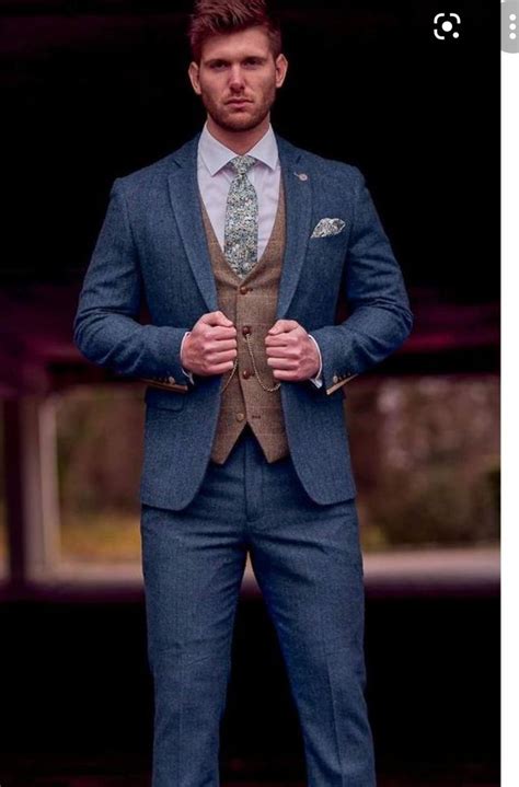Groom Outfit Tweed Wedding Suits Blue Tweed Wedding Suits Tweed Wedding