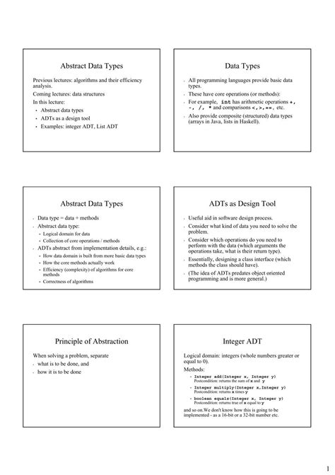 abstract data types data types abstract data types adts as