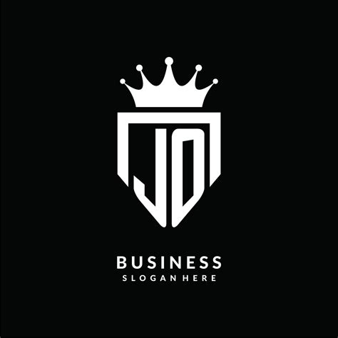 Letter Jo Logo Monogram Emblem Style With Crown Shape Design Template