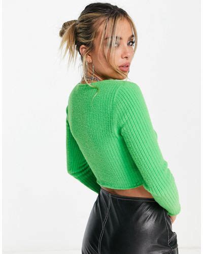 Green Bershka Tops For Women Lyst