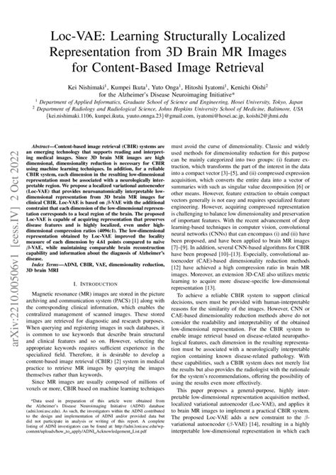 loc vae learning structurally localized representation from 3d brain
