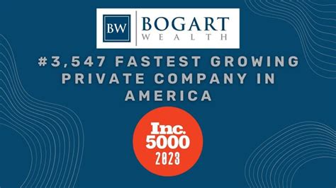 Alison Coe Cowley Shrm Cp On Linkedin Bogart Wealth Is A 2023 Inc 5000 Honoree