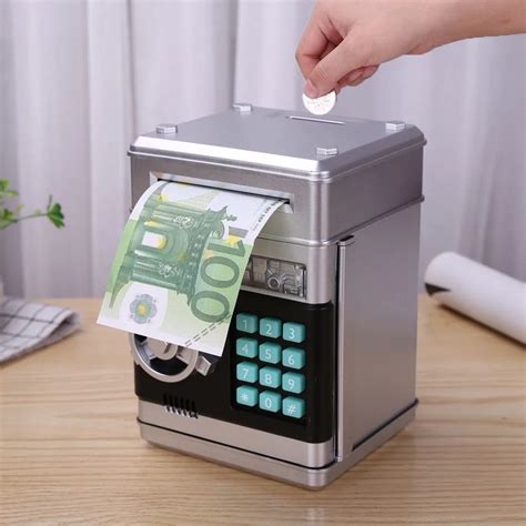 전자 돼지 저금통 Atm 미니 돈 상자 안전 암호 씹는 동전 현금 예금 기계 어린이 크리스마스 선물머니 박스 Aliexpress