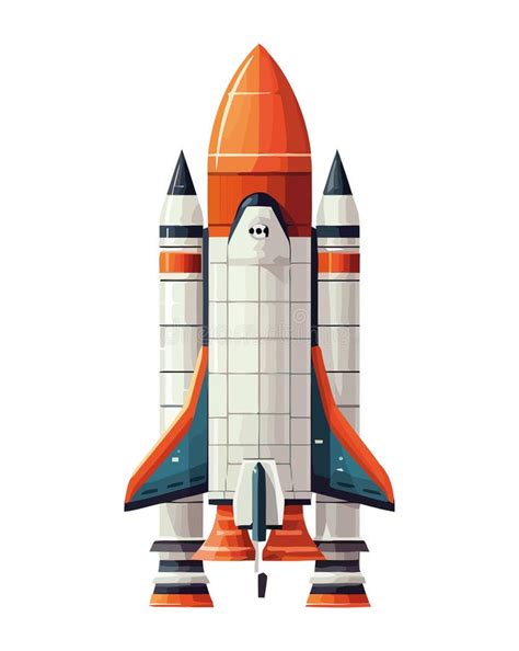 Rocket Flying Into Space Scene Stock Vector Illustration Of Icon