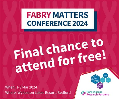 Book Now For Fabry Matters And Benefit From A Reimbursement Of Up To £100 When You Participate
