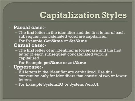 Naming Standards And Basic Rules In Net Coding Ppt