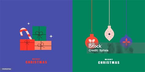 미니멀리스트 스타일의 크리스마스 배경 컬렉션입니다 겨울 표지 초대장 포스터 디자인 선물 상자에 대한 스톡 벡터 아트 및 기타 이미지 선물 상자 크리스마스 크리스마스