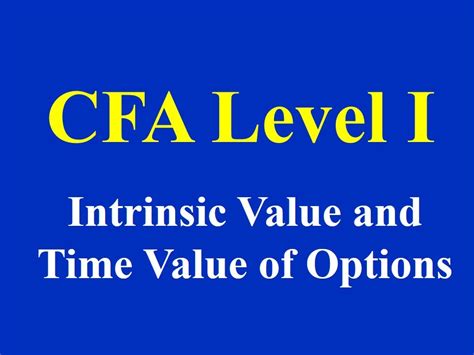 Intrinsic Value And Time Value Of Options Youtube