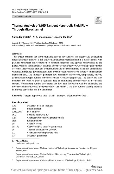 Thermal Analysis Of Mhd Tangent Hyperbolic Fluid Flow Through