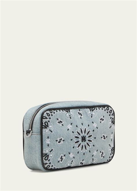 Amiri Bandana Denim Camera Crossbody Bag Bergdorf Goodman