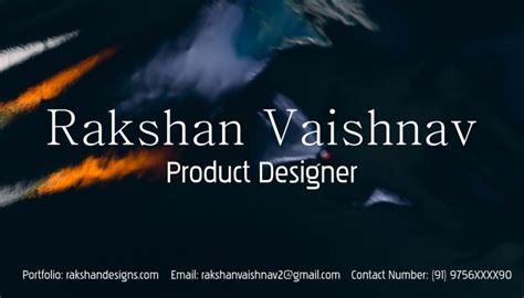Rakshan Vaishnav S On Linkedin Here Is My Bussiness Card Using Adobes