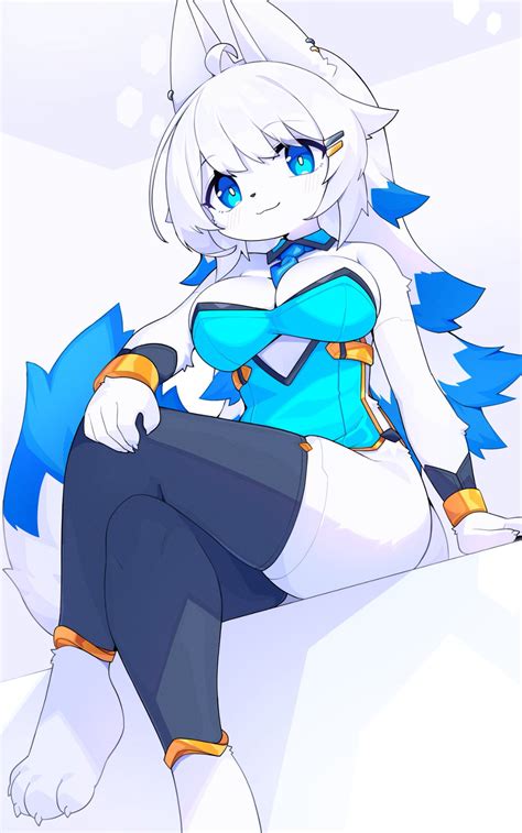 Rule 34 Big Breasts Blue Sclera Cute Dev Voxy Devil Vox Paws Sitting Smile White Fur 11437434
