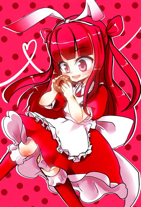 Safebooru 1girl Beatmania Long Hair Red Background Red Dress Red Eyes