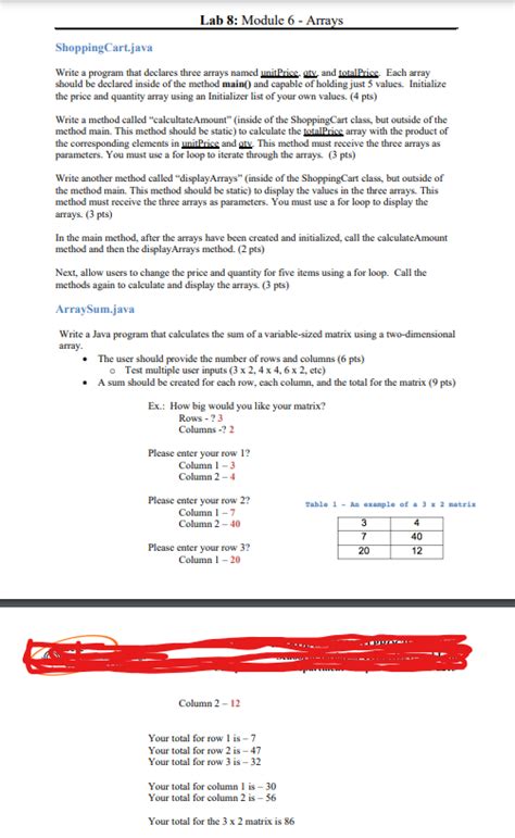 Column 2 12Your Total For Row 1 Is 7Your Total For Chegg