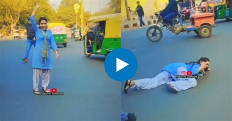 Viral Video बाईssss काय हा प्रकार सिग्नल लागला अन् तरुणी रस्त्यातवर