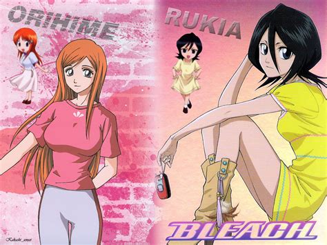 Kuchiki Rukia And Inoue Orihime Bleach Danbooru