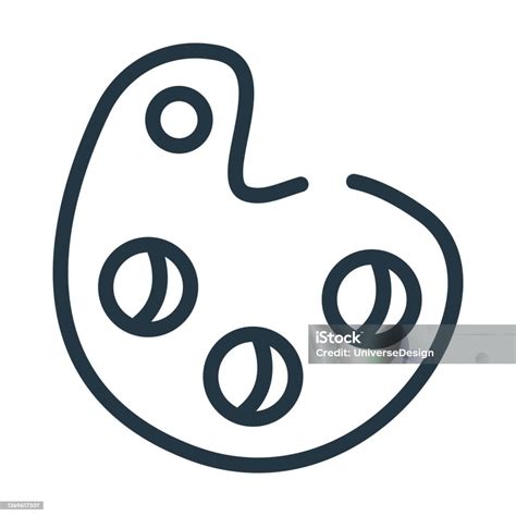 화가 팔레트 얇은 라인 아이콘 사용자 인터페이스 개념 격리 윤곽선 사인에서 페인트 브러시 선형 아이콘 웹 디자인 및 앱에 대한 벡터 그림 기호 요소입니다 0명에 대한 스톡