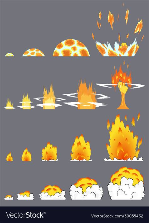 Animation Explosion Effect In Cartoon Comic Vector Image
