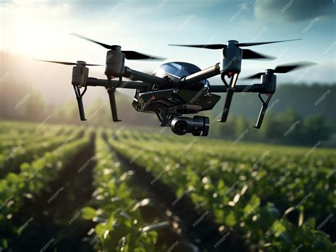 Premium Ai Image A Drone Flying Over A Field