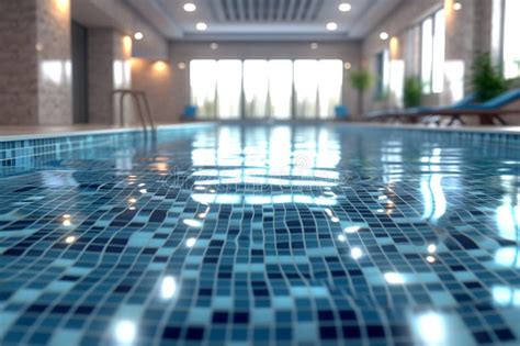 Generative Ai Image Of Indoor Swimming Pool In Hotel Resort Stock