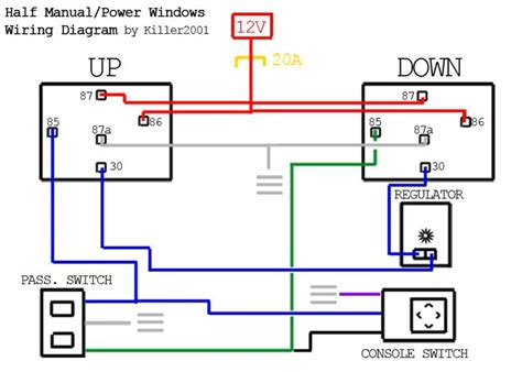 Half Manual Power Window Wiring Diagram Electrical Circuit Diagram