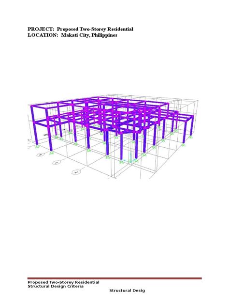 Design Criteria Proposed Two Storey Residential 1 Pdf Civil