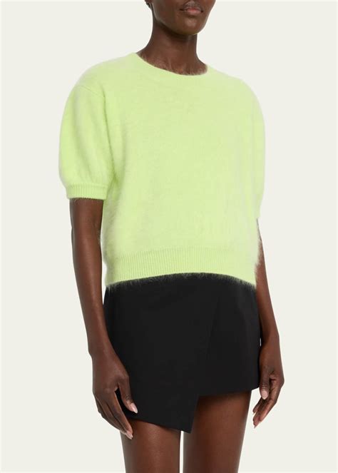 Lisa Yang Juniper Cashmere Short Sleeve Brushed Knit Sweater Bergdorf