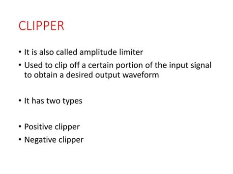 Clipper And Clamper And Bipolar Junction Transister Amplifier Ppt