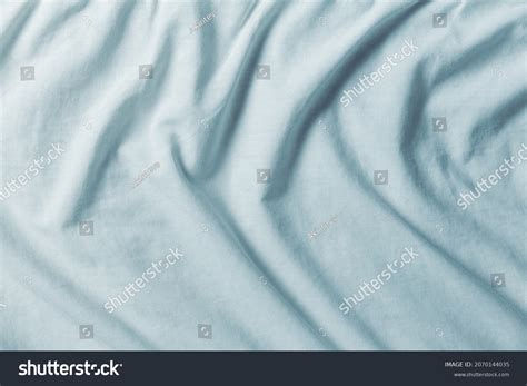 Crumpled Blue Textile Sheet Folds Shadows Stock Photo Shutterstock