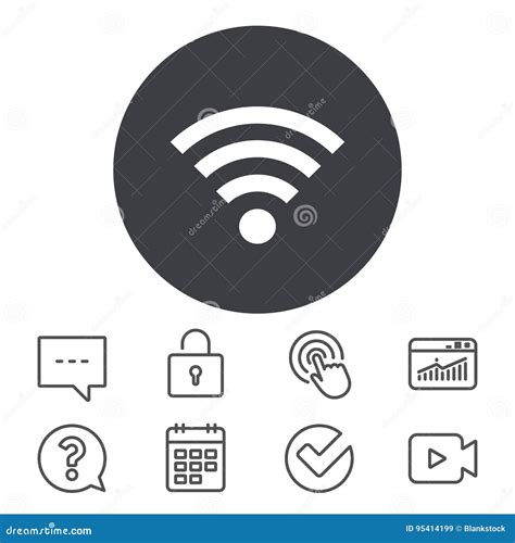 Draadloos Netwerkpictogram Symbool Wi Fi Draadloos Netwerk Vector Illustratie Illustration Of