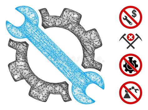 Gear And Wrench Options Tools Web Vector Mesh Illustration Stock Illustration Illustration Of