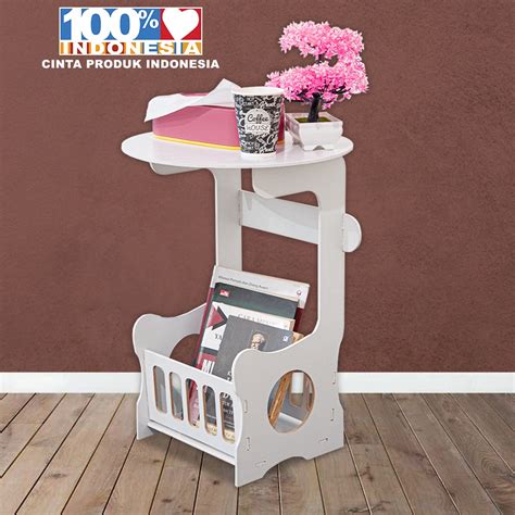 Jual Rak Meja Sudut Bulat Nakas Pojok Minimalis Samping Teras Kamar Tidur Coffee Table LC011S