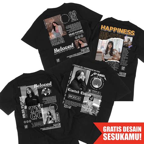Jual Kaos Distro Custom Foto Aesthetic Sablon Satuan Baju Sablon Digital Custom Foto Kaos