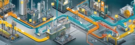 Isometric Refinery Layout Showcasing Animated Workflow Arrows For Efficiency In Process