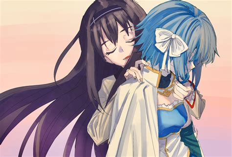 Dddoochi1 Akemi Homura Akemi Homura Magical Girl Miki Sayaka Miki