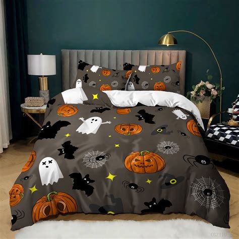 Halloween Decorations Duvet Cover Cartoon Pumpkin Comforter Cover