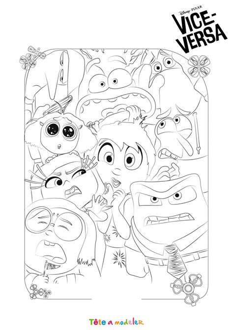 Coloriage des personnages de Vice versa à imprimer Tête à modeler
