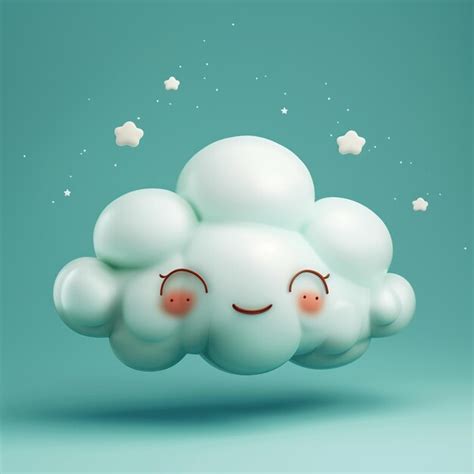 Cute Cloud Cartoon Premium Ai Generated Image